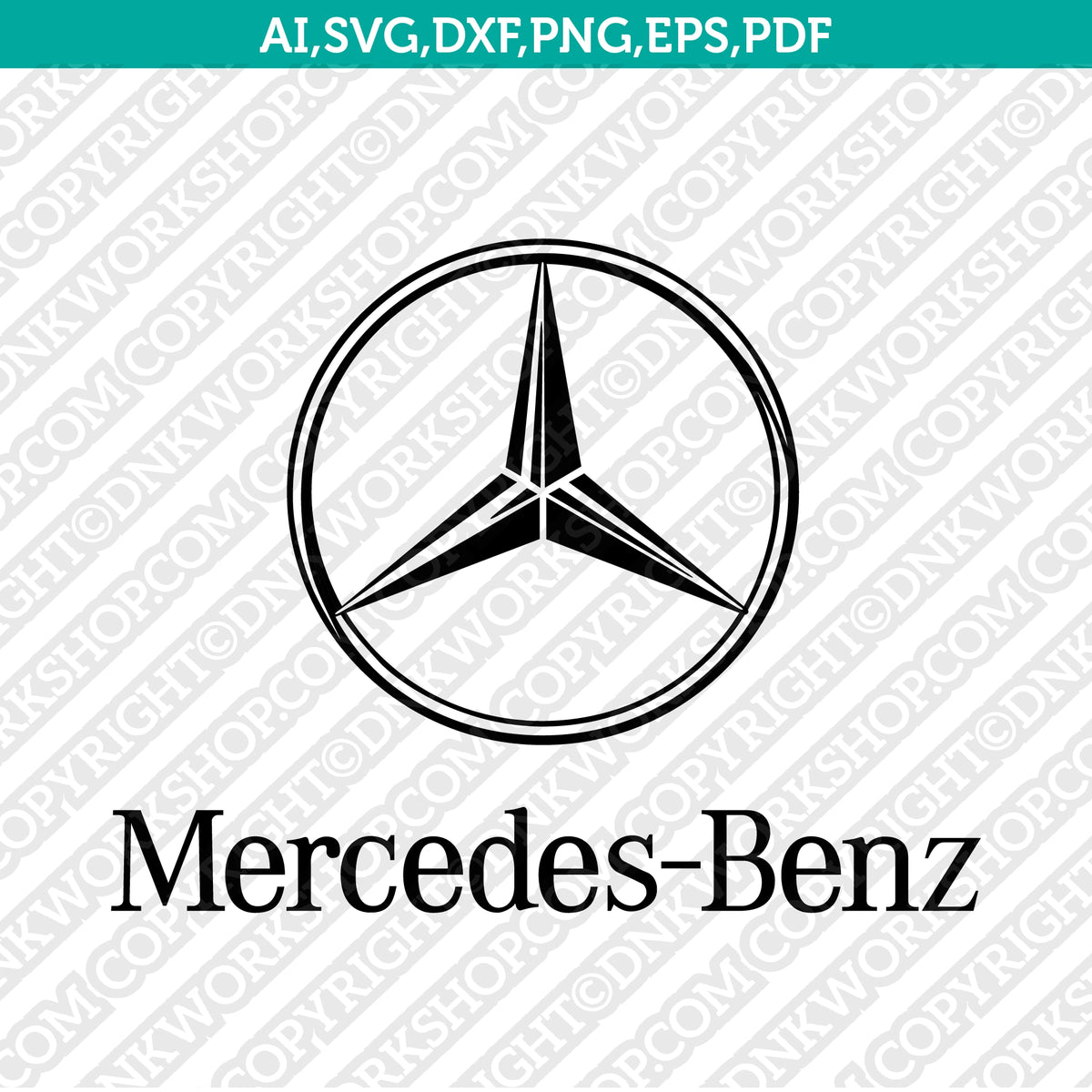 Mercedes Benz Logo SVG Silhouette Cameo Cricut Cut File Vector Png Eps ...