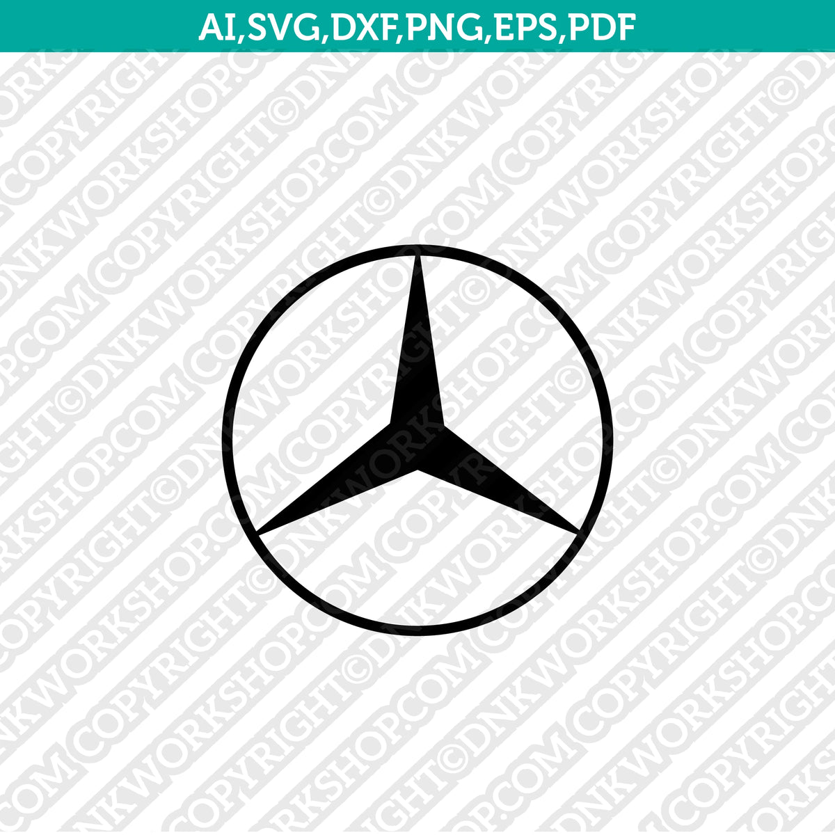 Mercedes Benz Logo SVG Silhouette Cameo Cricut Cut File Vector Png Eps ...