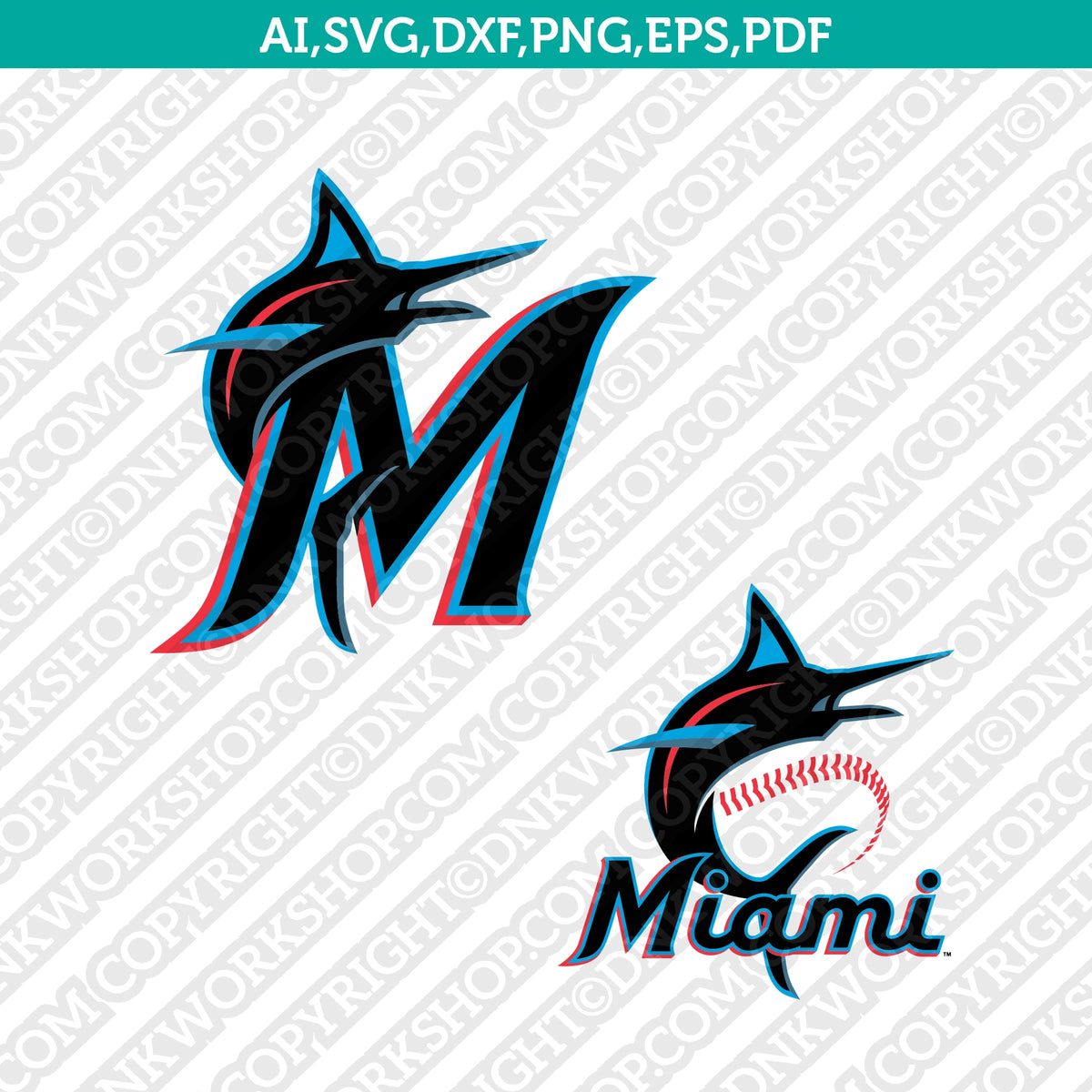 Miami Marlins Logo SVG | PNG Vector Cricut Silhouette – DNKWorkshop
