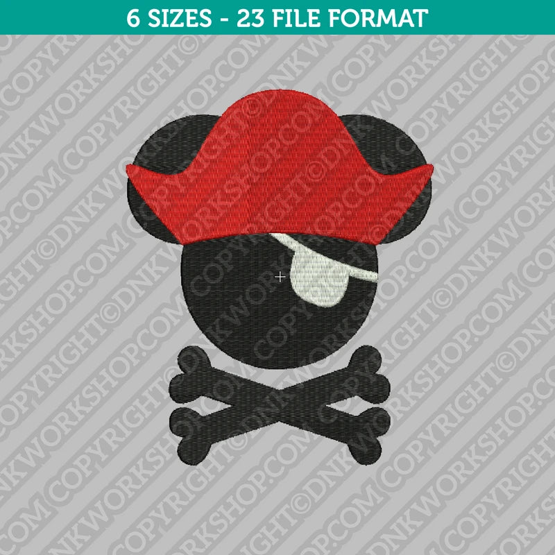 Mickey Mouse Pirate Embroidery Design - 6 Sizes - INSTANT DOWNLOAD ...