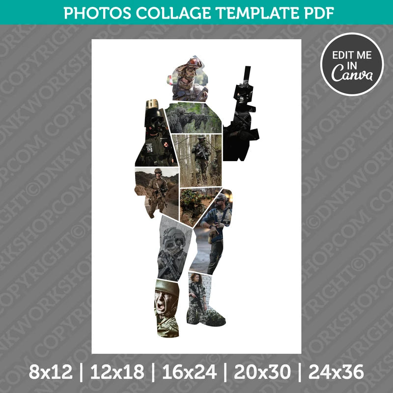 Military Army Soldier Photo Collage Template Canva PDF – DNKWorkshop