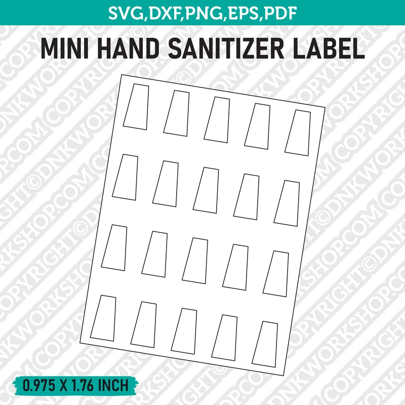 Mini Hand Sanitizer Label Template SVG Vector Cricut Cut File Clipart ...