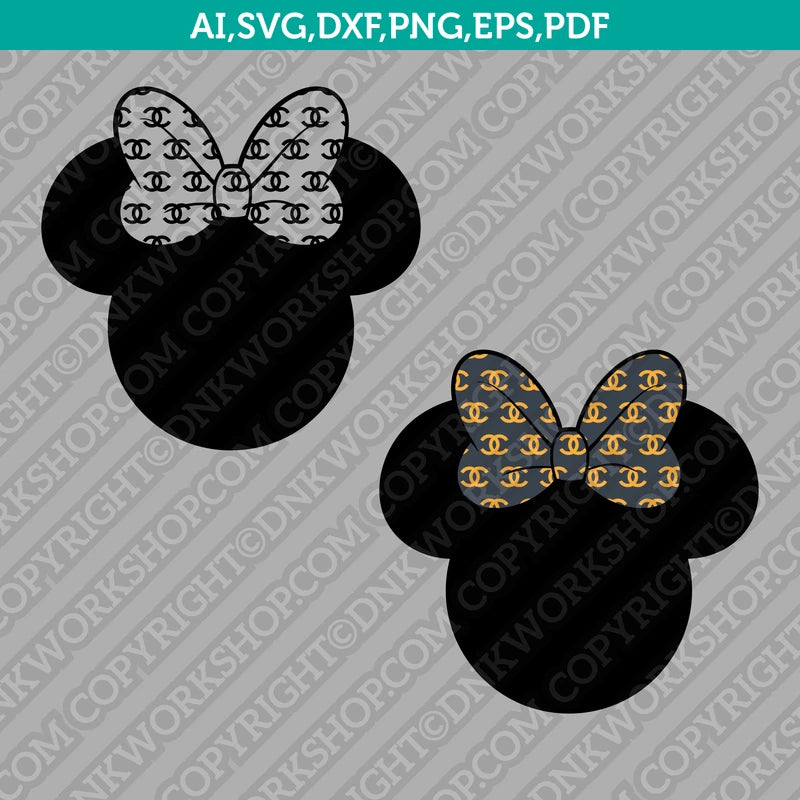 Minnie Mouse Designer Chanel Pattern SVG Sticker Decal Cricut Cut File ...