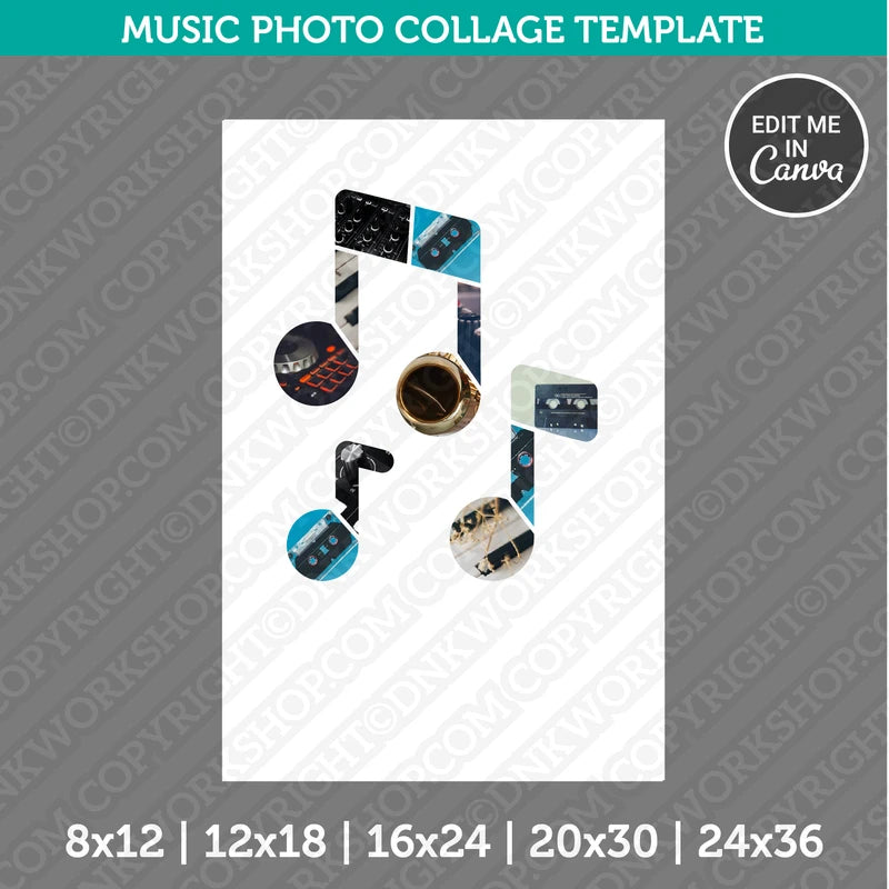 Music Musical Photo Collage Template Canva PDF – DNKWorkshop