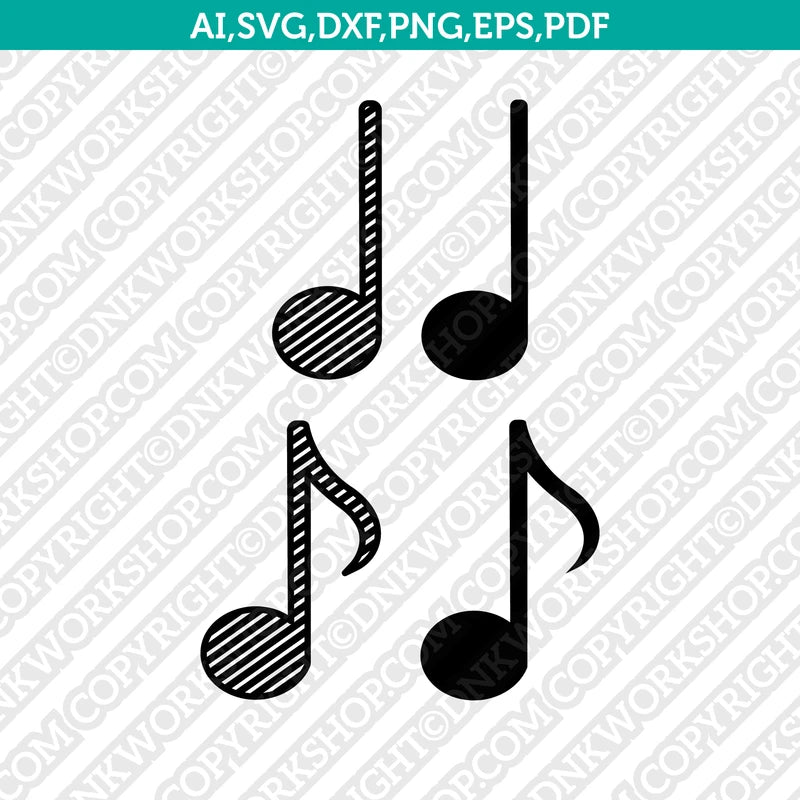 Musical Music Notes SVG Cricut Cut File Clipart Png Eps Dxf Vector ...