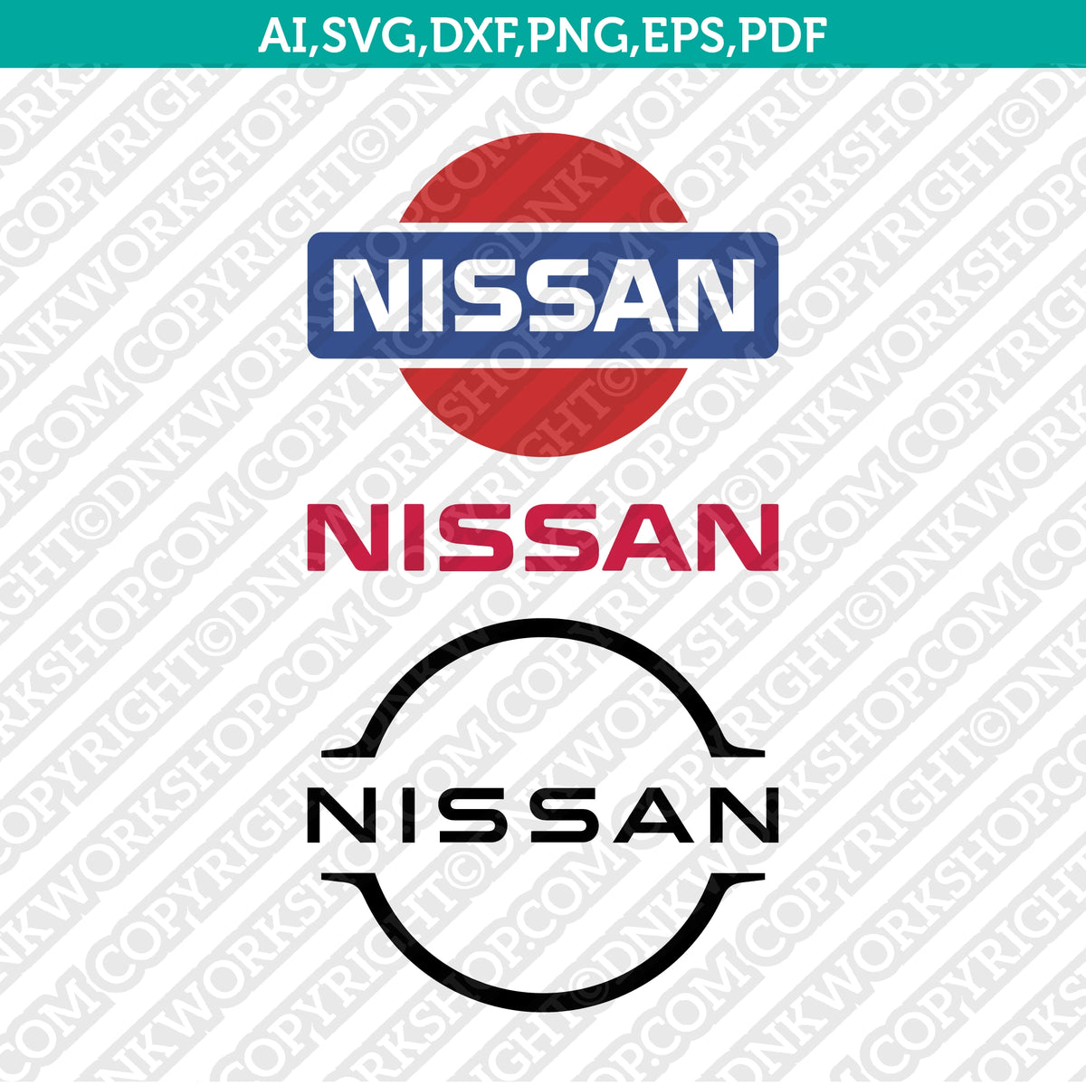 Nissan Logo SVG Silhouette Cameo Cricut Cut File Vector Png Eps Dxf ...