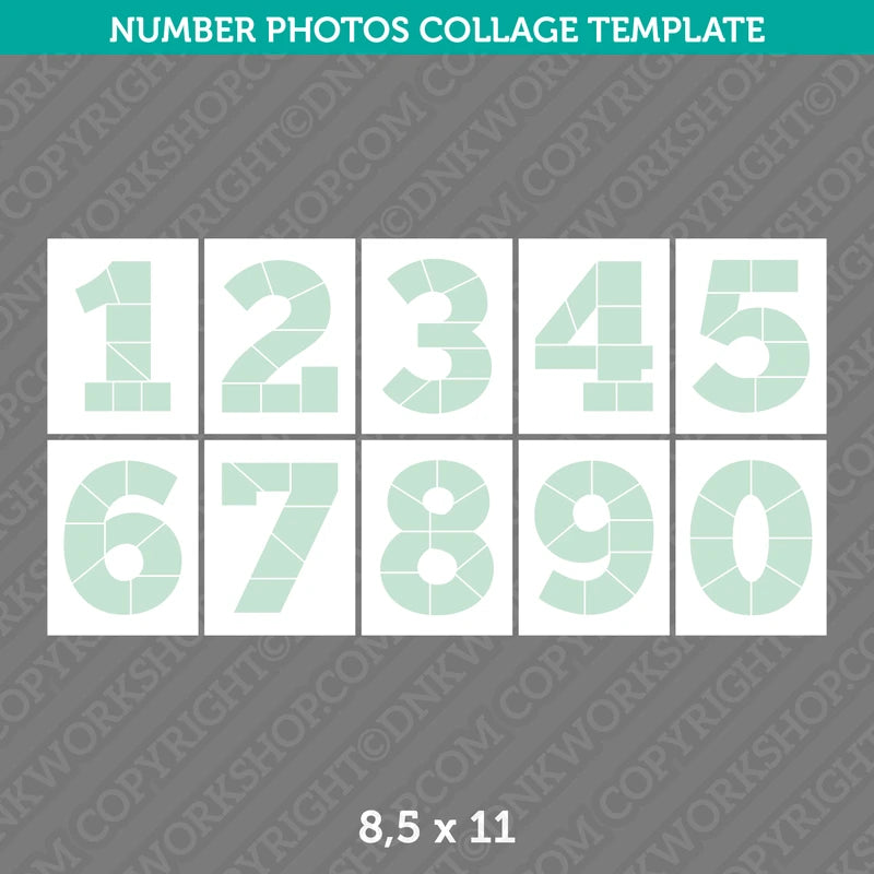 Number Photo Collage Template Canva 8,5 x 11 Inch – DNKWorkshop