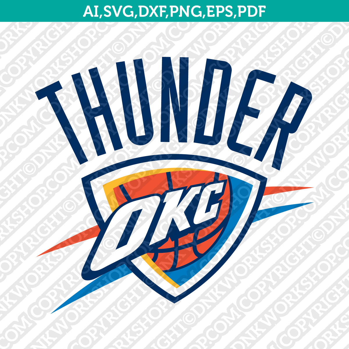 Oklahoma City Thunder Logo SVG | NBA Vector Files Cricut – DNKWorkshop