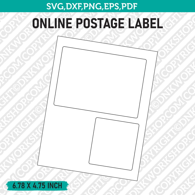 Online Postage Label Template SVG Vector Cricut Cut File Clipart Png E ...