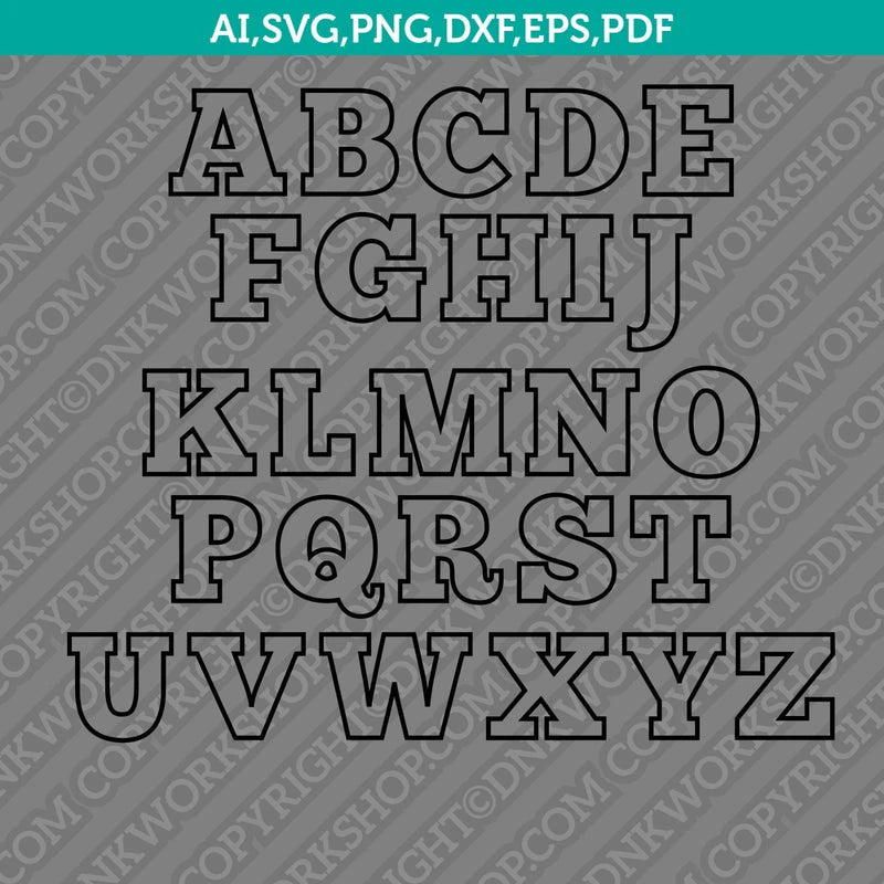 Outline Letters Font Alphabet Birthday Party SVG Cricut Cut File ...