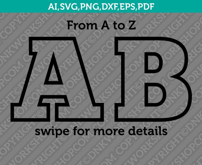 Outline Letters Font Alphabet Birthday Party SVG Cricut Cut File ...