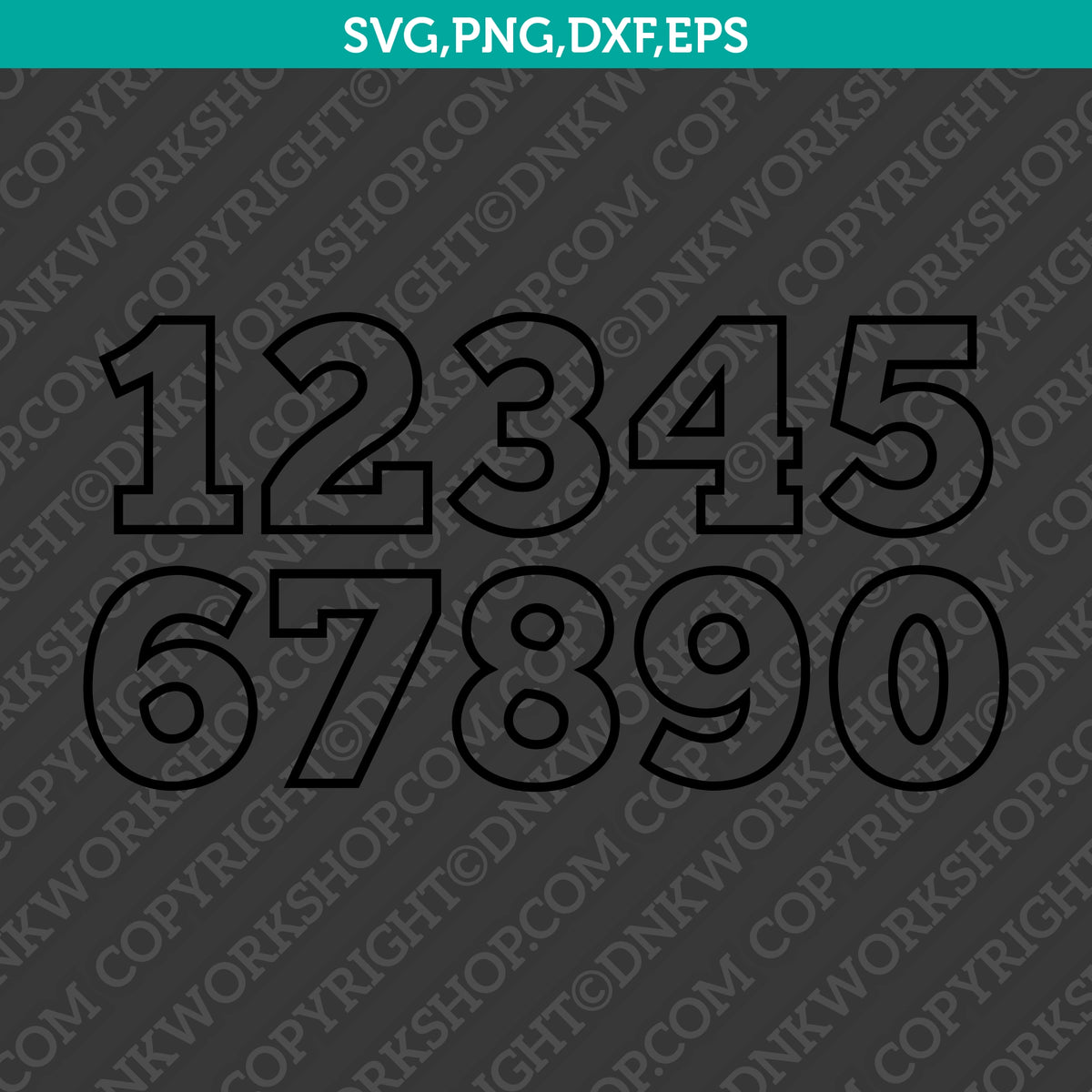 Outline Alphabet & Number SVG 0-9 A-Z | Cricut Cut Files – DNKWorkshop
