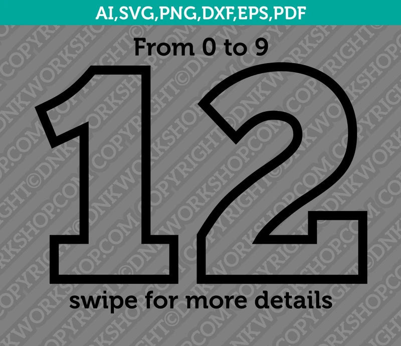 Outline Numbers Birthday Party SVG Vector Cricut Cut File Png Dxf Eps ...