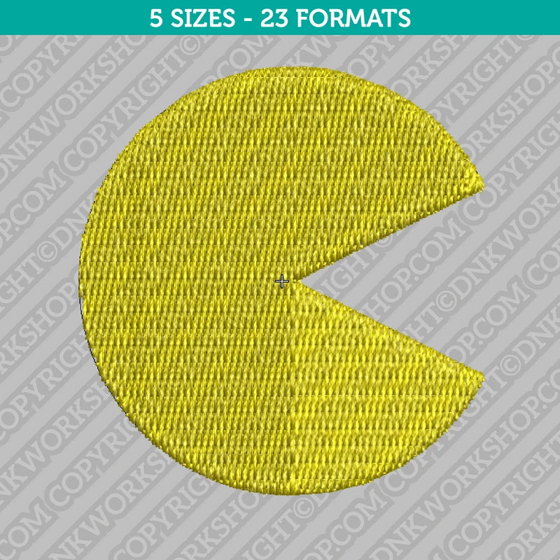 Pac-Man Embroidery Design - 5 Sizes - INSTANT DOWNLOAD – DNKWorkshop