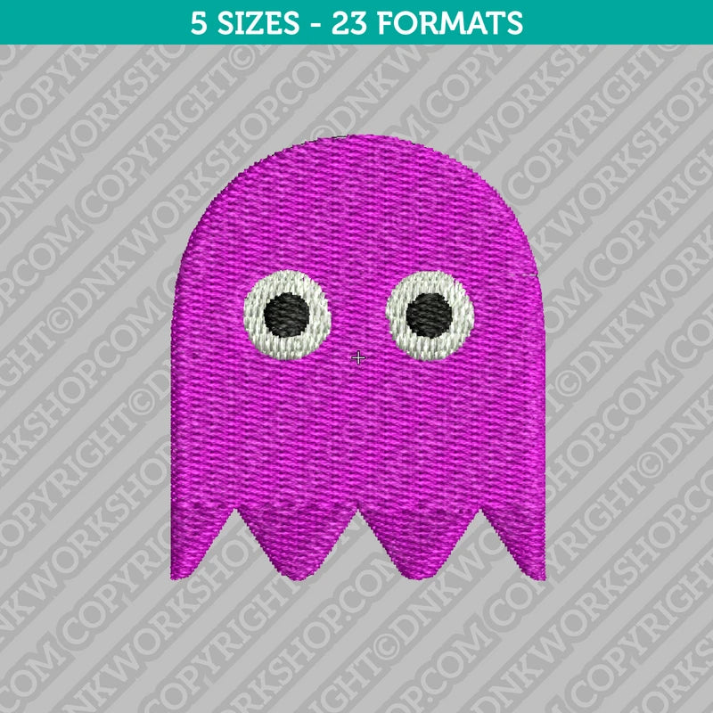 Pac-man Ghost Embroidery Design - 5 Sizes - INSTANT DOWNLOAD – DNKWorkshop