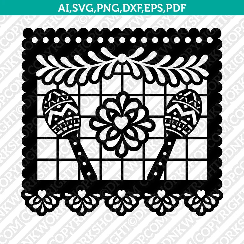Papel Picado SVG Birthday Decoration Banner Mexican Fiesta Bunting ...
