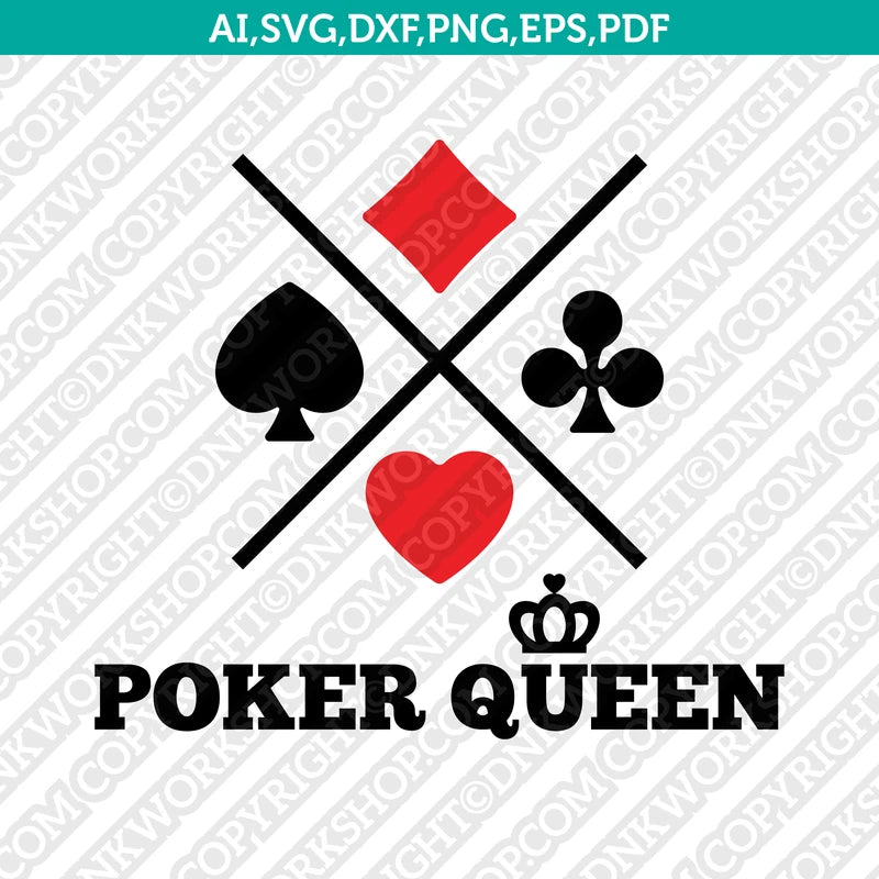 Playing Cards Poker King Queen SVG Cut File Clipart Png Eps Dxf Vector ...