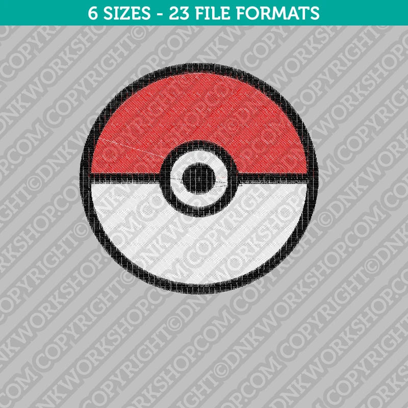 Pokemon Pokeball Embroidery Design - 5 Sizes – DNKWorkshop