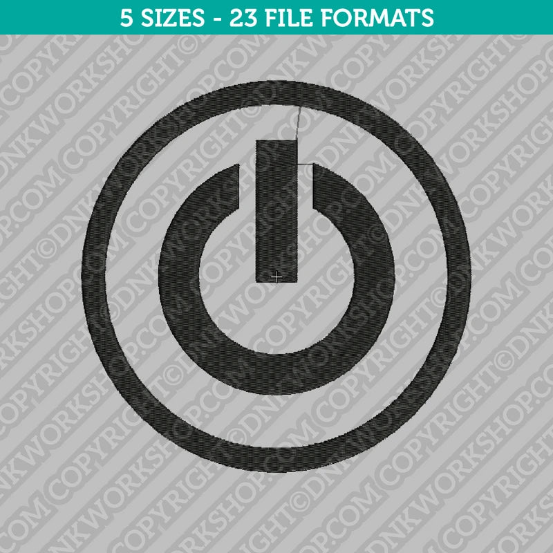 Power Off Button Embroidery Design - 5 Sizes - INSTANT DOWNLOAD ...