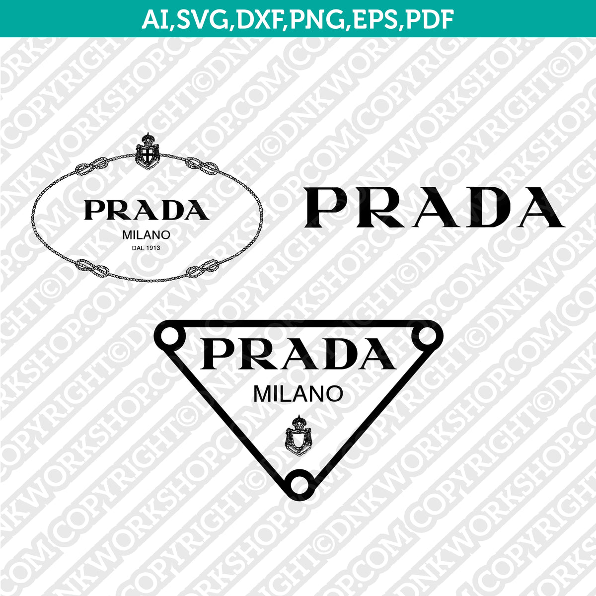 Prada Logo SVG Cut File Cricut Clipart Dxf Eps Png Silhouette Cameo ...