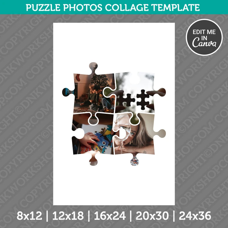 Jigsaw Puzzle Autism Awareness Photo Collage Template Canva PDF ...