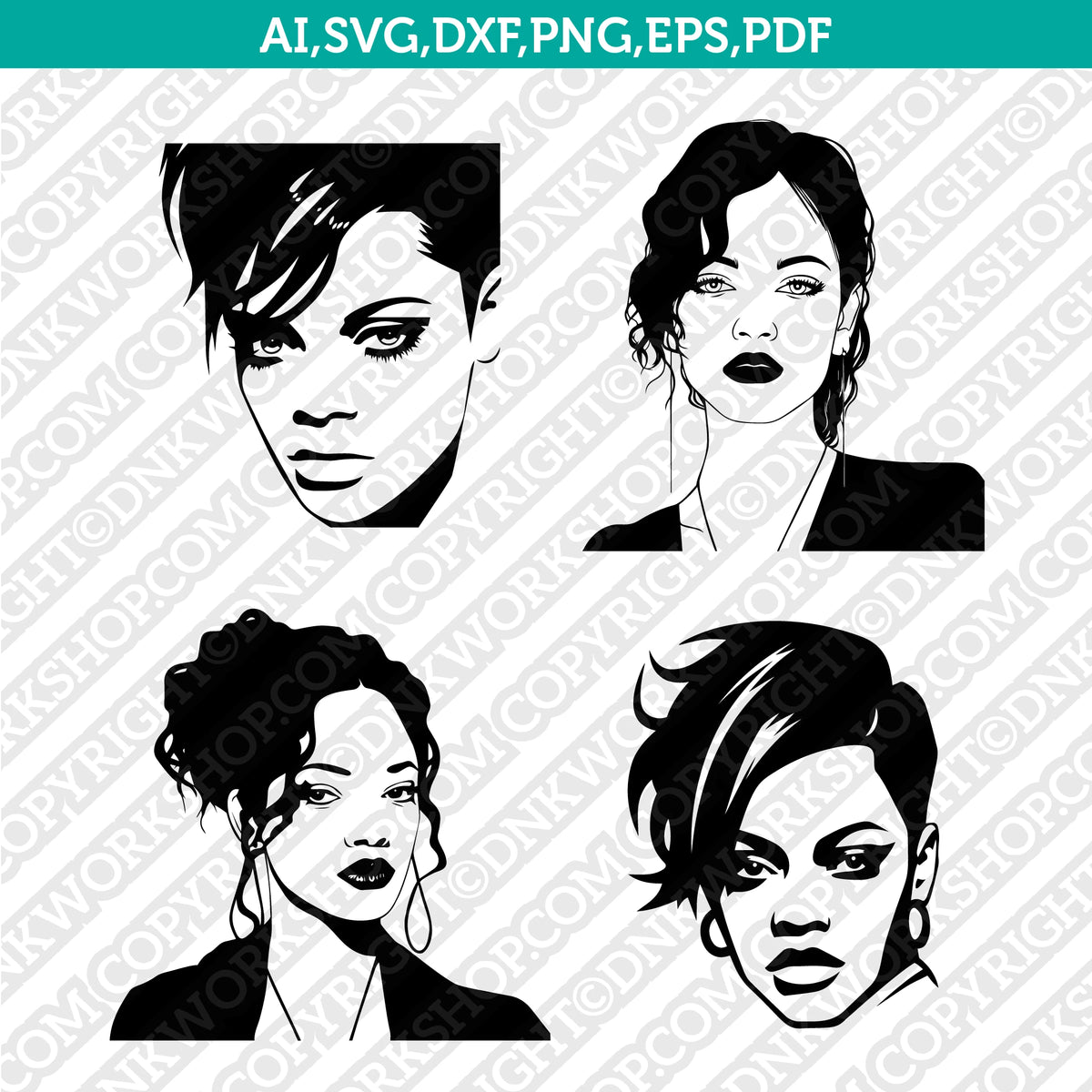 Rihanna SVG Cut File Cricut Clipart Silhouette Png – DNKWorkshop