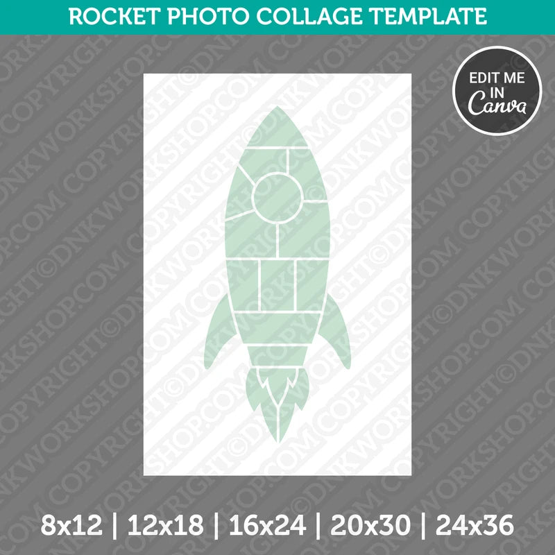 Rocket Photo Collage Template Canva PDF – DNKWorkshop