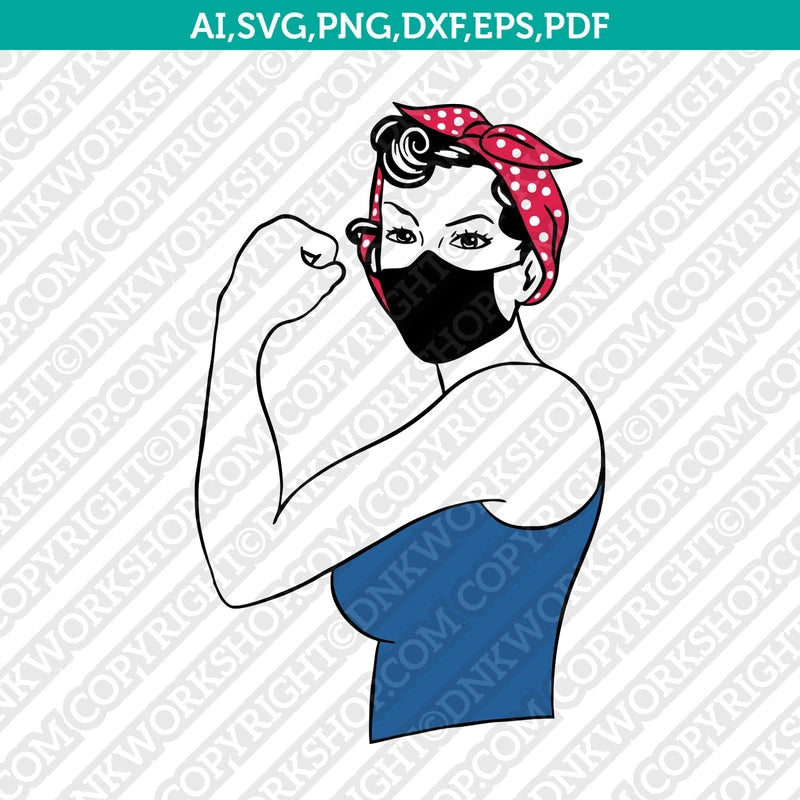 Rosie The Riveter Girl Power SVG Cut File Cricut Vector Decal Dxf PNG ...