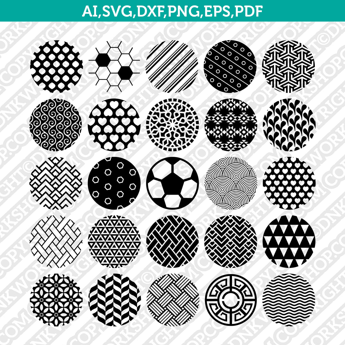 Round Keychain Patterns - Key Ring SVG Laser Cut File Cricut – DNKWorkshop