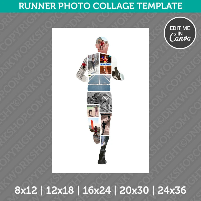 Runner Running Photo Collage Template Canva PDF – DNKWorkshop