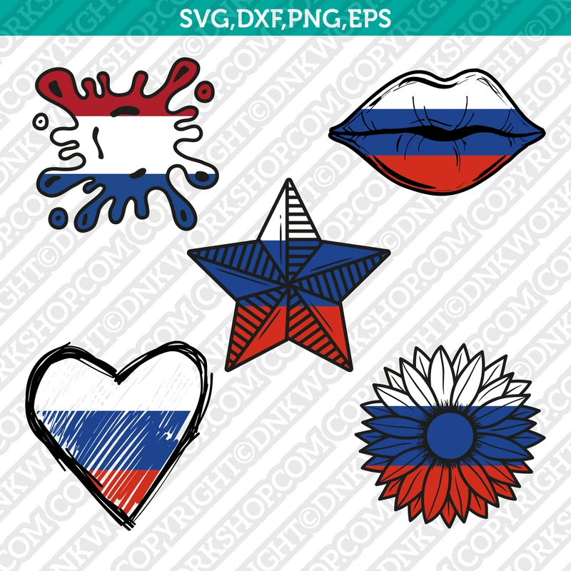 Russia Flag SVG Cut File Cricut Silhouette Cameo Clipart Png Eps Dxf ...