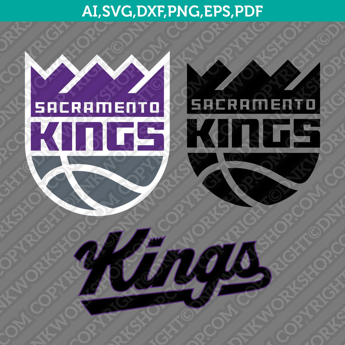 Sacramento Kings Logo SVG Bundle | NBA Vector Files for Cricut ...
