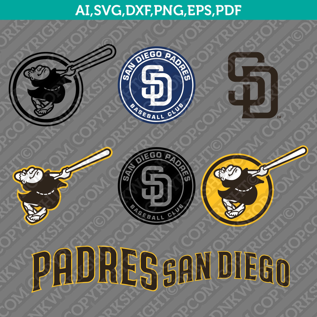 San Diego Padres SVG Vector Logo | Cut Files Cricut Silhouette ...