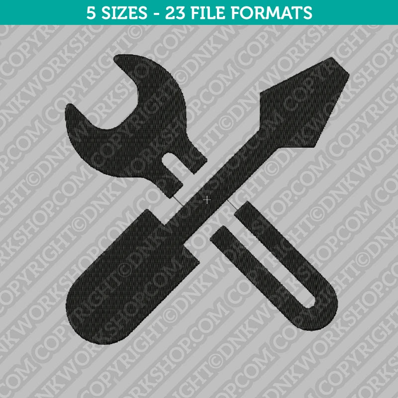 Screwdriver and spanner tools Embroidery Design - 5 Sizes - INSTANT DO ...