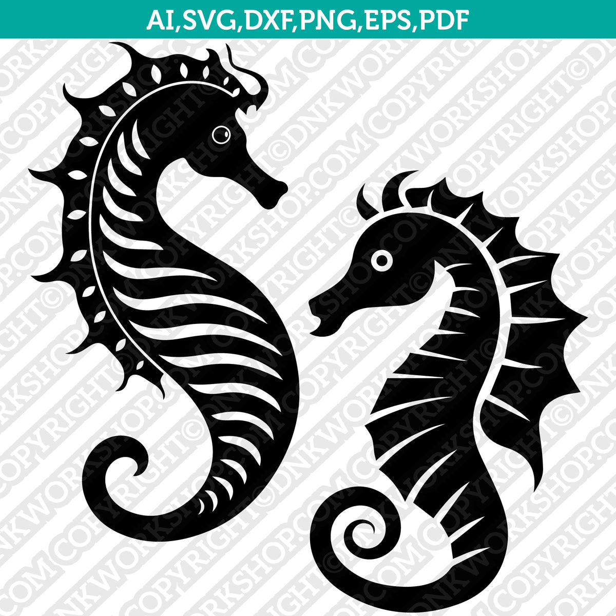 Seahorse SVG Mascot Cut File Cricut Clipart Silhouette Png – DNKWorkshop