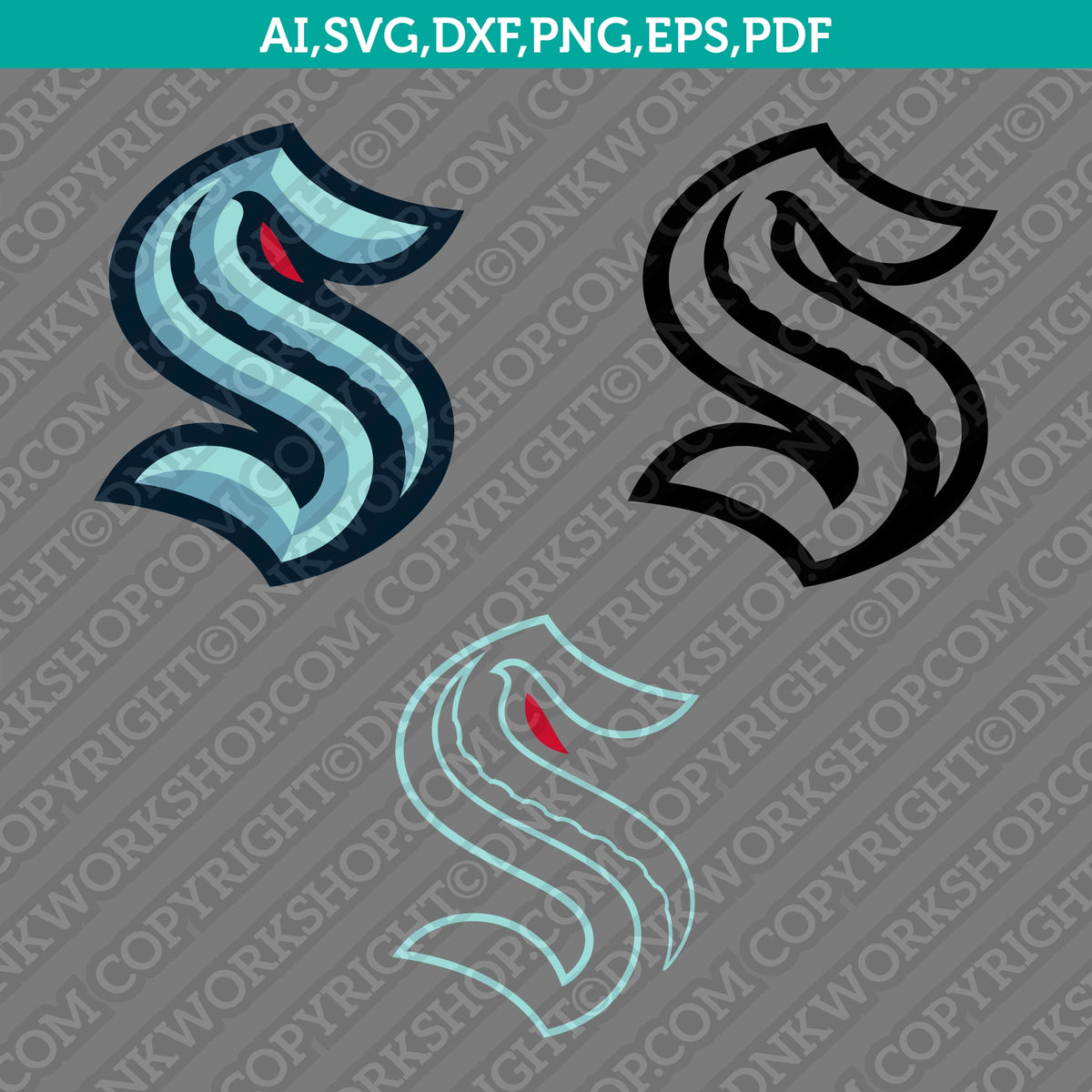 Seattle Kraken Logo SVG | NHL Hockey Vector Cricut Silhouette – DNKWorkshop