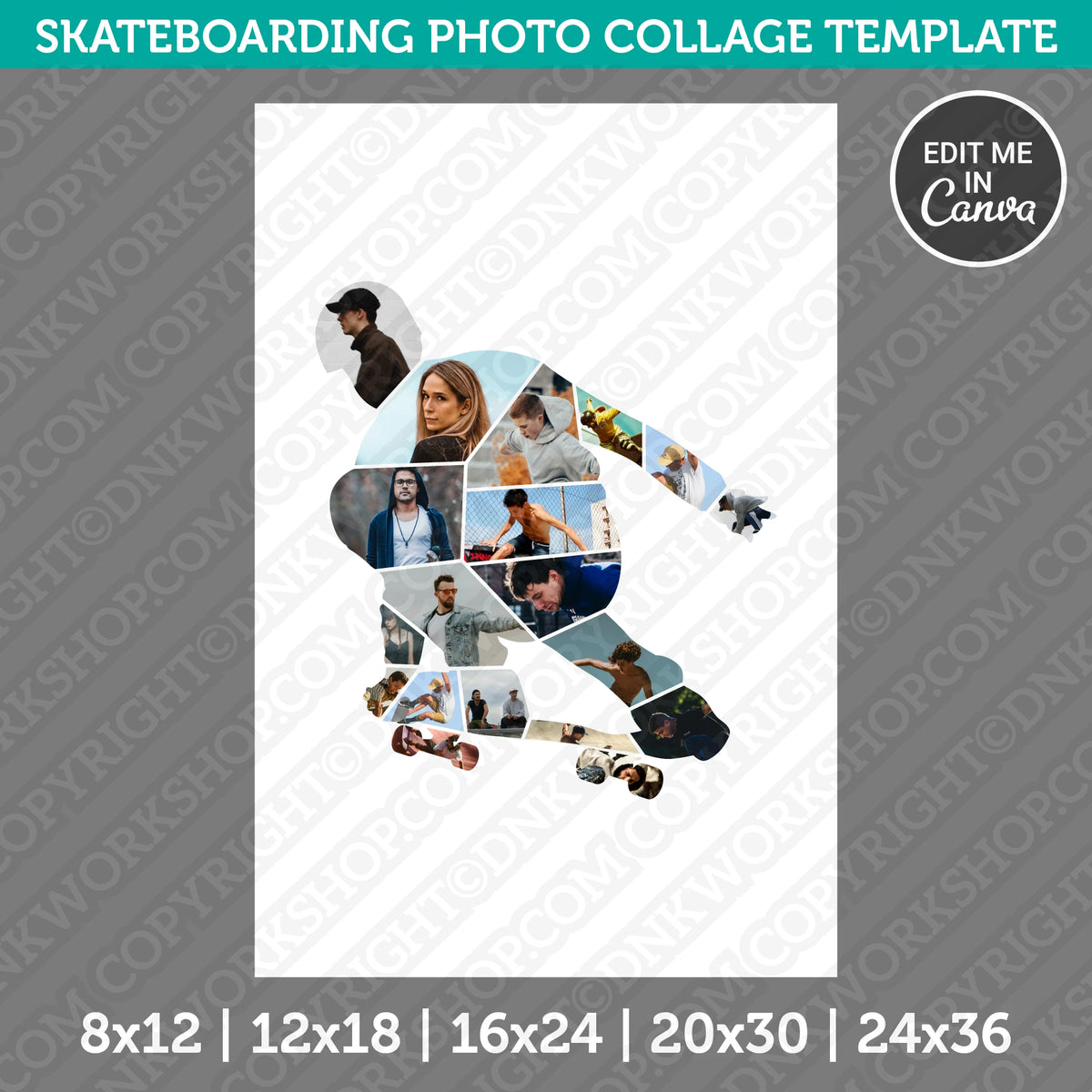 Skateboarding Photo Collage Template Canva PDF – DNKWorkshop