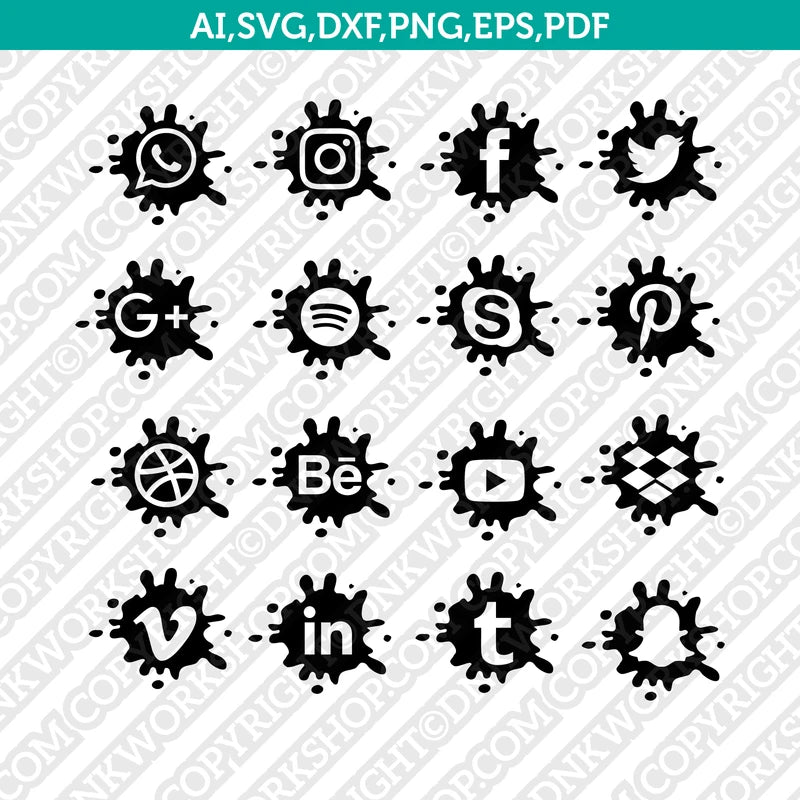 Social Media Youtube Twitter Facebook Instagram Whatsapp Pinterest SVG ...