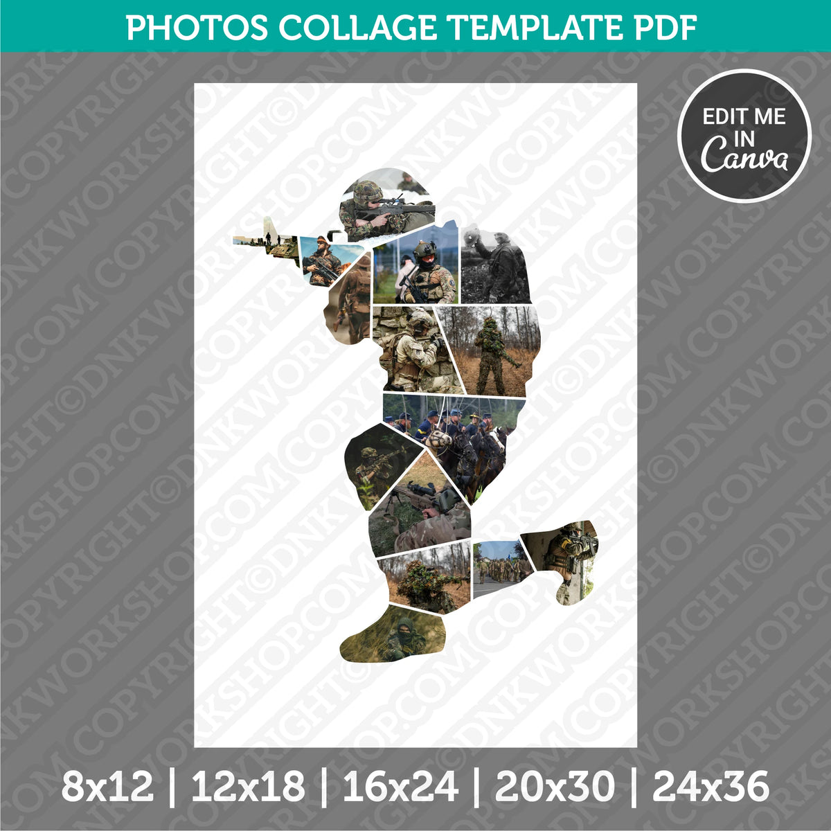Soldier Photo Collage Template Canva PDF – DNKWorkshop