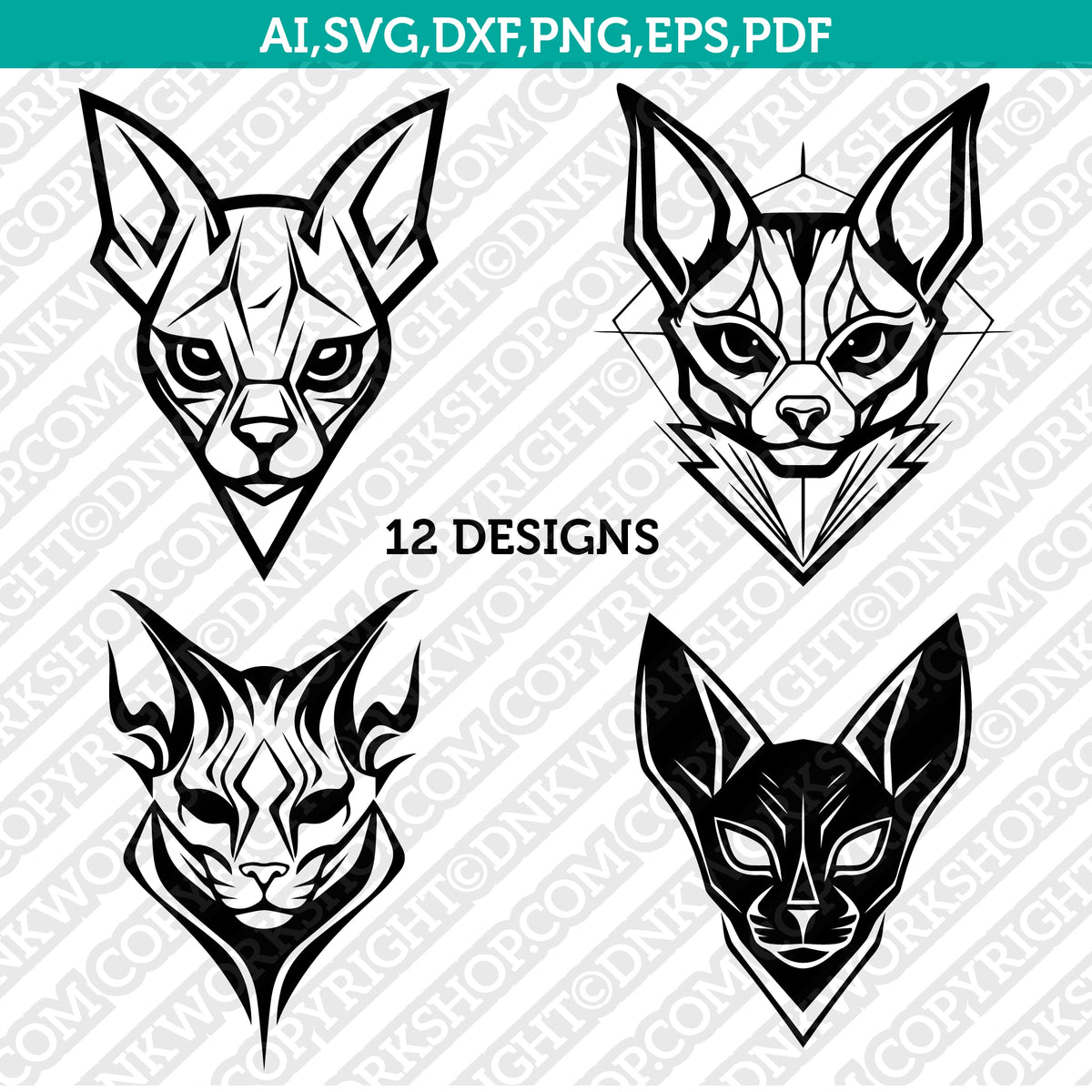 Sphynx Cat SVG Mascot Cut File Cricut Clipart Silhouette Png – DNKWorkshop