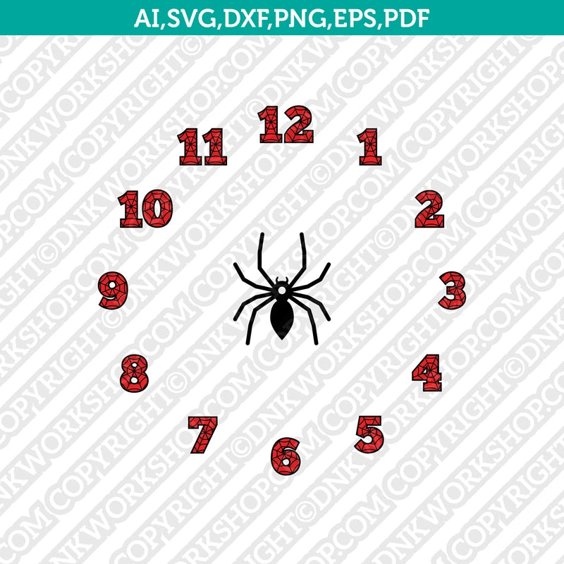 Spiderweb Spiderman Clock Face Template SVG Cut File Cricut Clipart Png ...