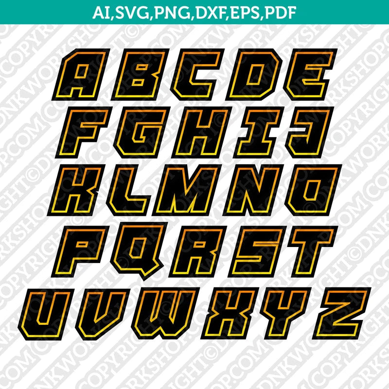 Supercross Motocross Racing Nascar Letters Font SVG Cricut Cut File ...