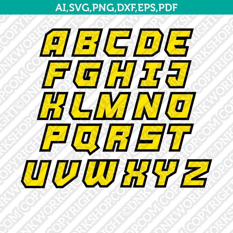 Supercross Motocross Racing Nascar Letters Fonts SVG Cricut Cut File ...