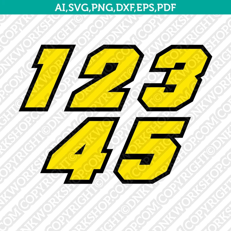 Supercross Motocross Racing Nascar Numbers SVG Vector Cricut Cut File ...