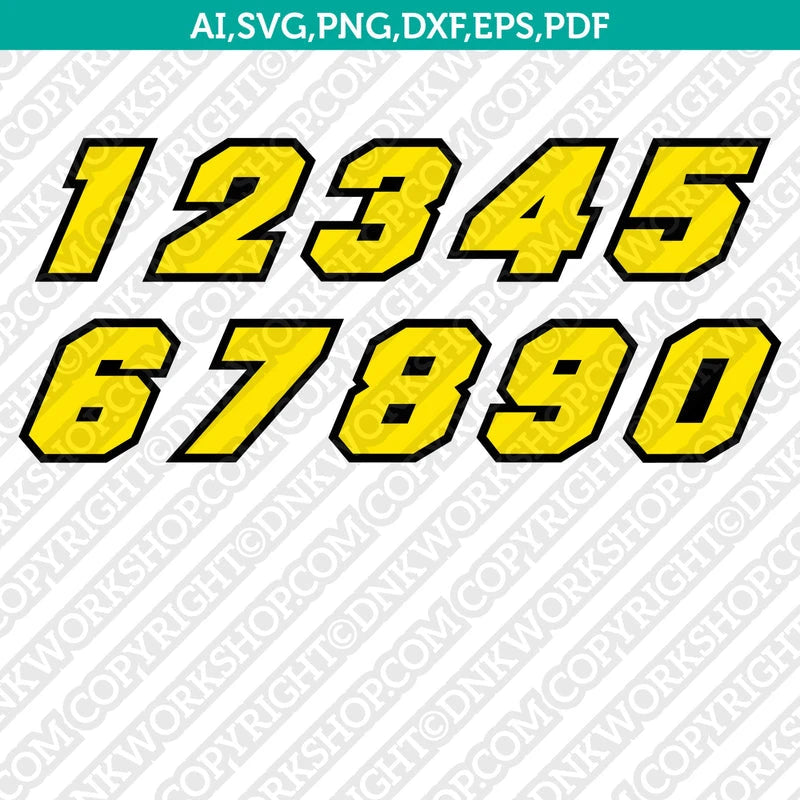 Supercross Motocross Racing Nascar Numbers SVG Vector Cricut Cut File ...