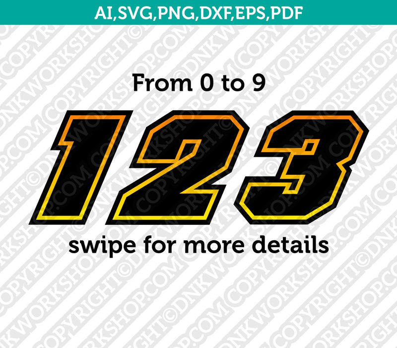 Supercross Motocross Nascar Racing Numbers SVG Cricut Cut File ...