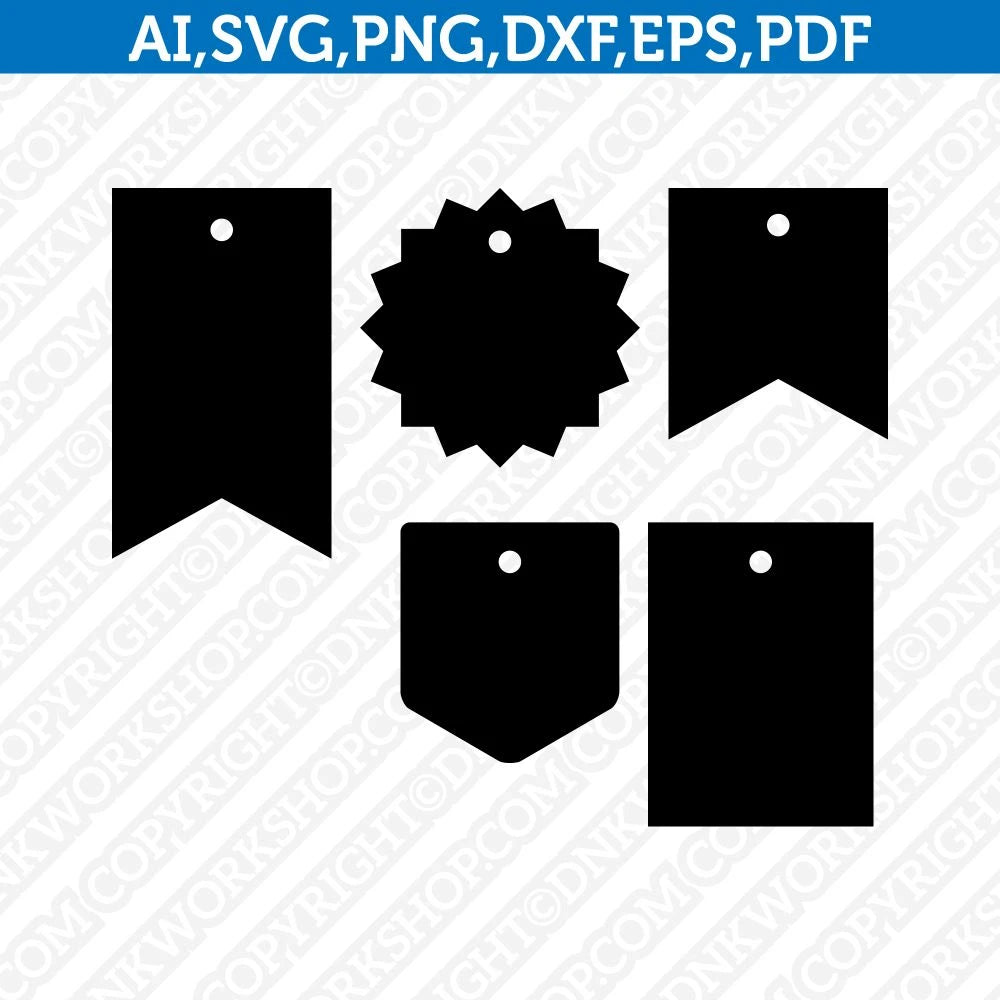 Tag Gift Price Label Decorative Template SVG Laser Cut File Cricut GE01 ...