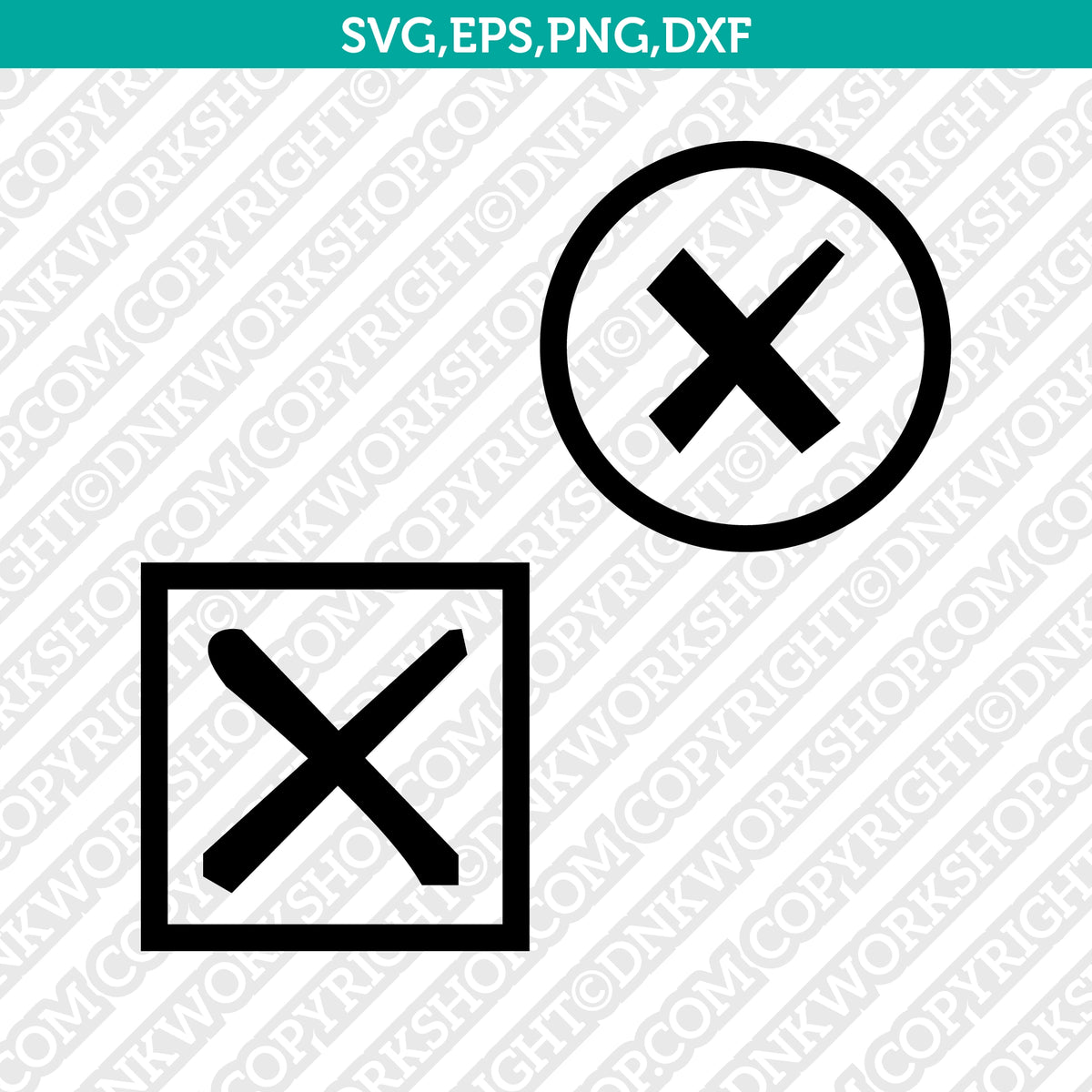 Check Mark & Checkbox Icons SVG | Tick Cross Cricut Files – DNKWorkshop