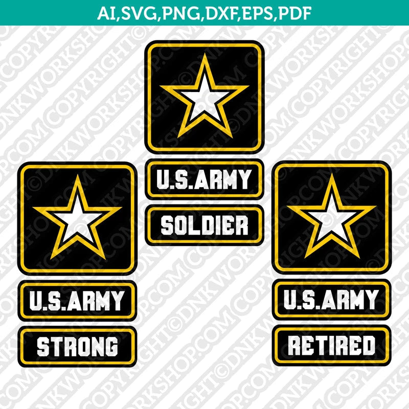 US Army Star Logo SVG Silhouette Cameo Cricut Cut File Vector – DNKWorkshop