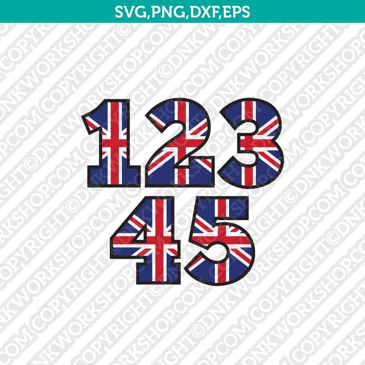 Union Jack United Kingdom Flag Number Alphabet SVG Vector Cricut PNG ...